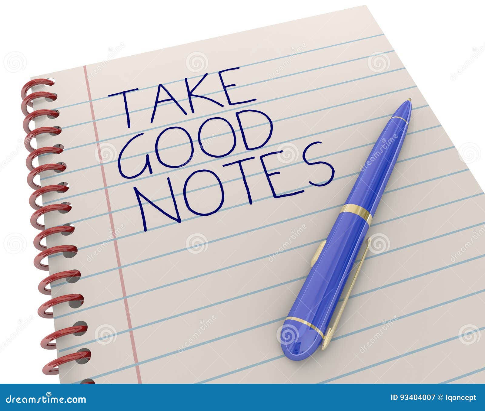 Prenez Les Bonnes Notes Pen Writing Words Remember Facts Illustration ...