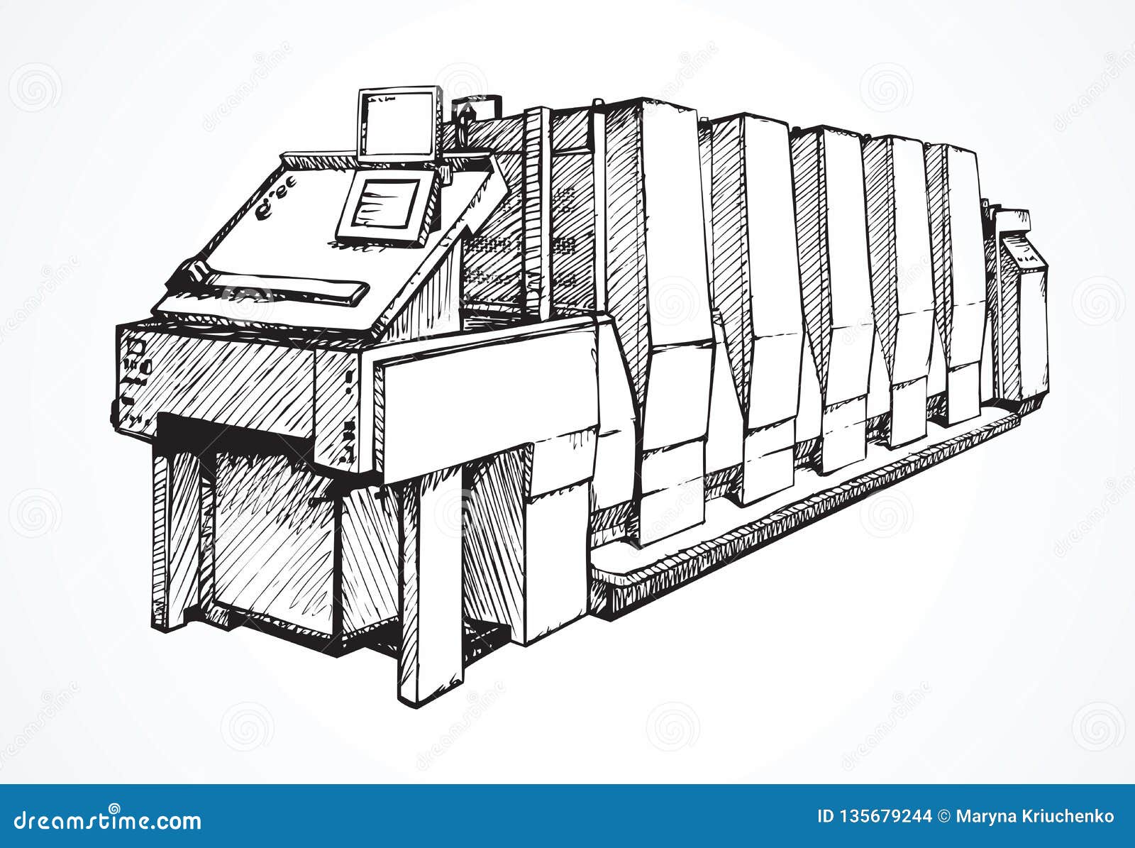 Prensa Moderna Bosquejo Del Vector Ilustración del Vector - Ilustración ...