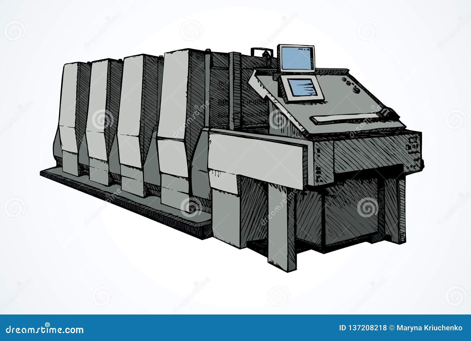 Prensa Moderna Bosquejo Del Vector Ilustración del Vector - Ilustración ...