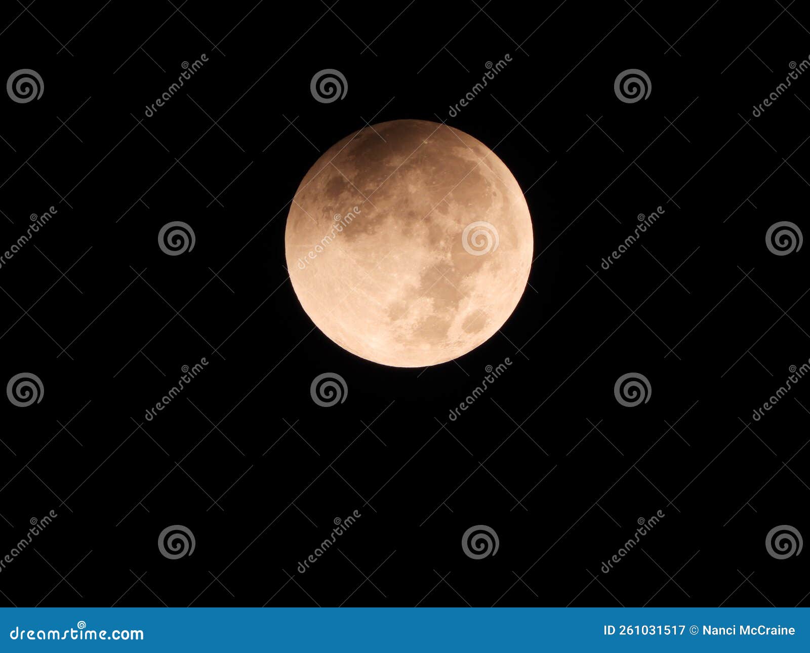 Penumbral Shadow Over Beaver Moon during Total Lunar Eclipse Stock ...