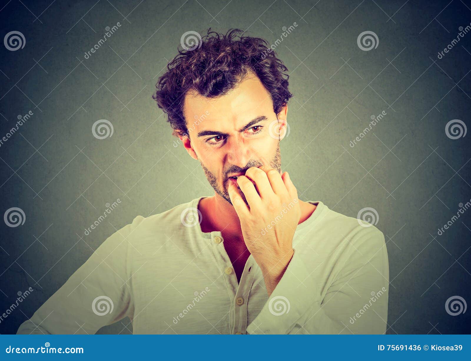 Preoccupied Anxious Young Man Stock Photo - Image of face, fear: 75691436