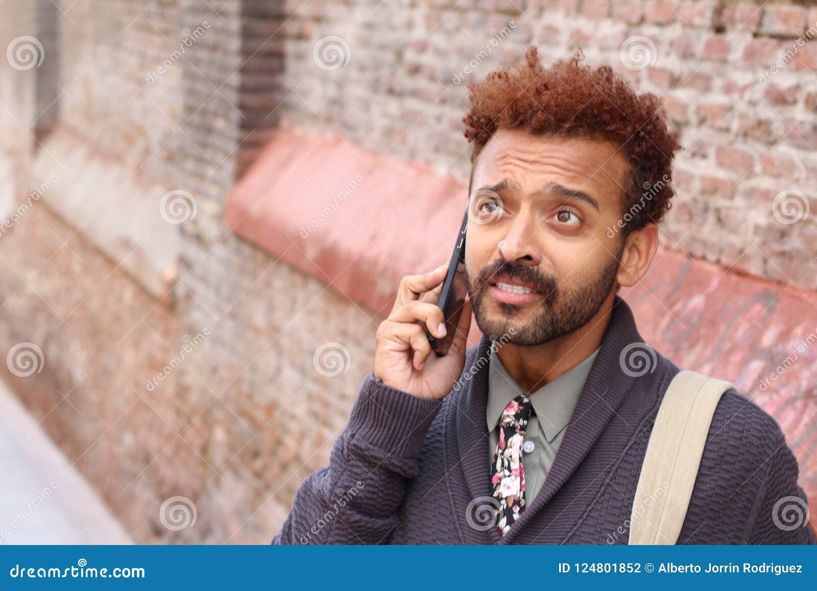 Preoccupied Male during a Crucial Phone Call Stock Photo - Image of ...
