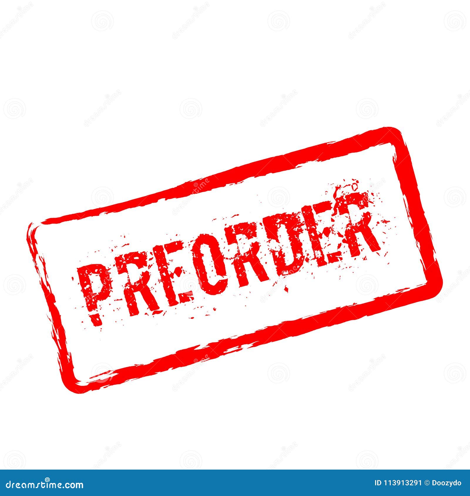 Preorder Red Rubber Stamp Isolated On White. Cartoon Vector ...