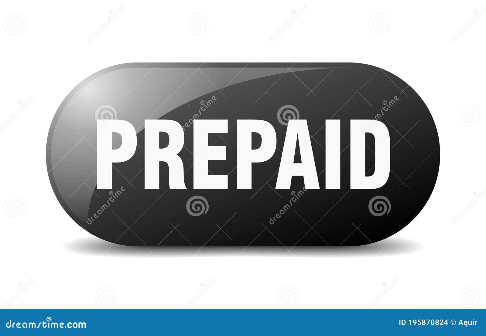 Prepaid Button. Sticker. Banner. Rounded Glass Sign Stock Vector ...