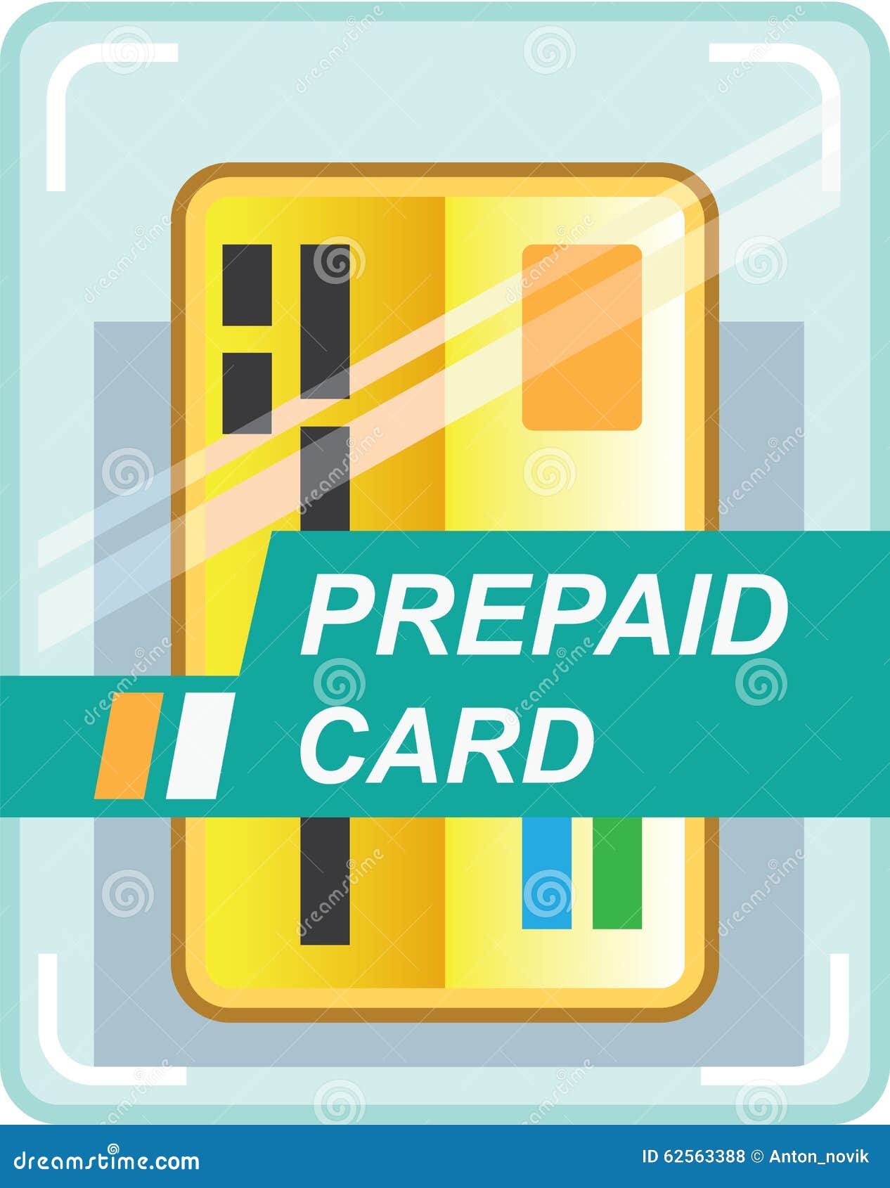 Prepaid Card vector stock vector. Illustration of number - 62563388