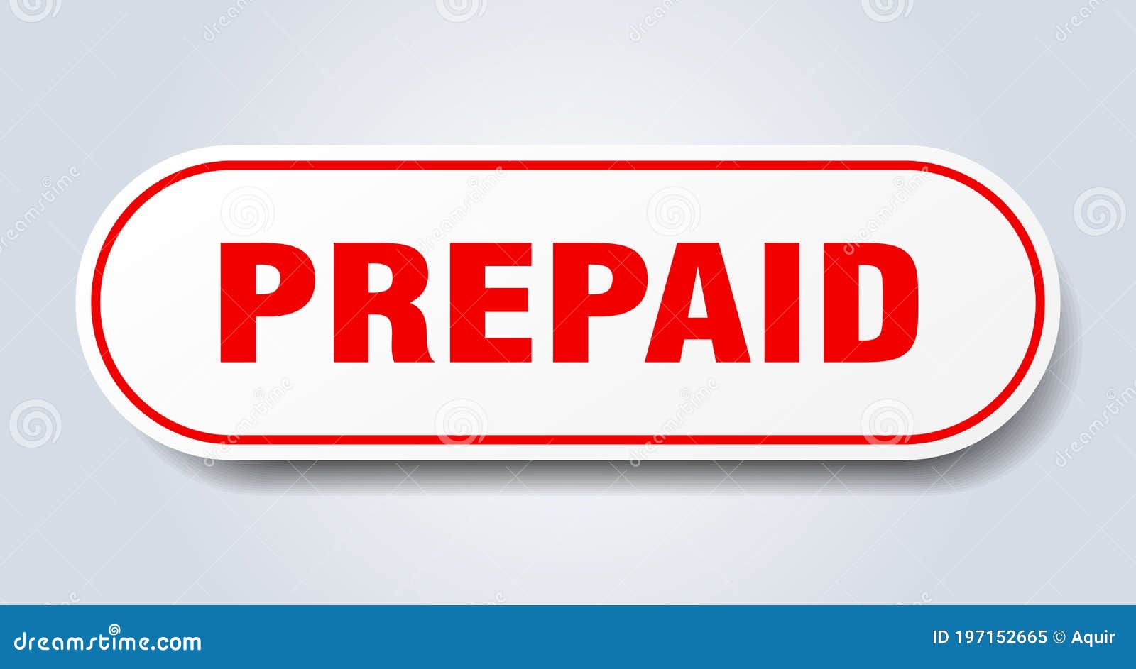 Prepaid Sign. Rounded Isolated Button. White Sticker Stock Vector ...