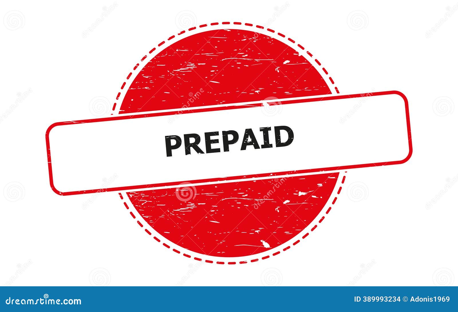 Prepaid Stamp. Prepaid Label On Transparent Background. Round Sign ...