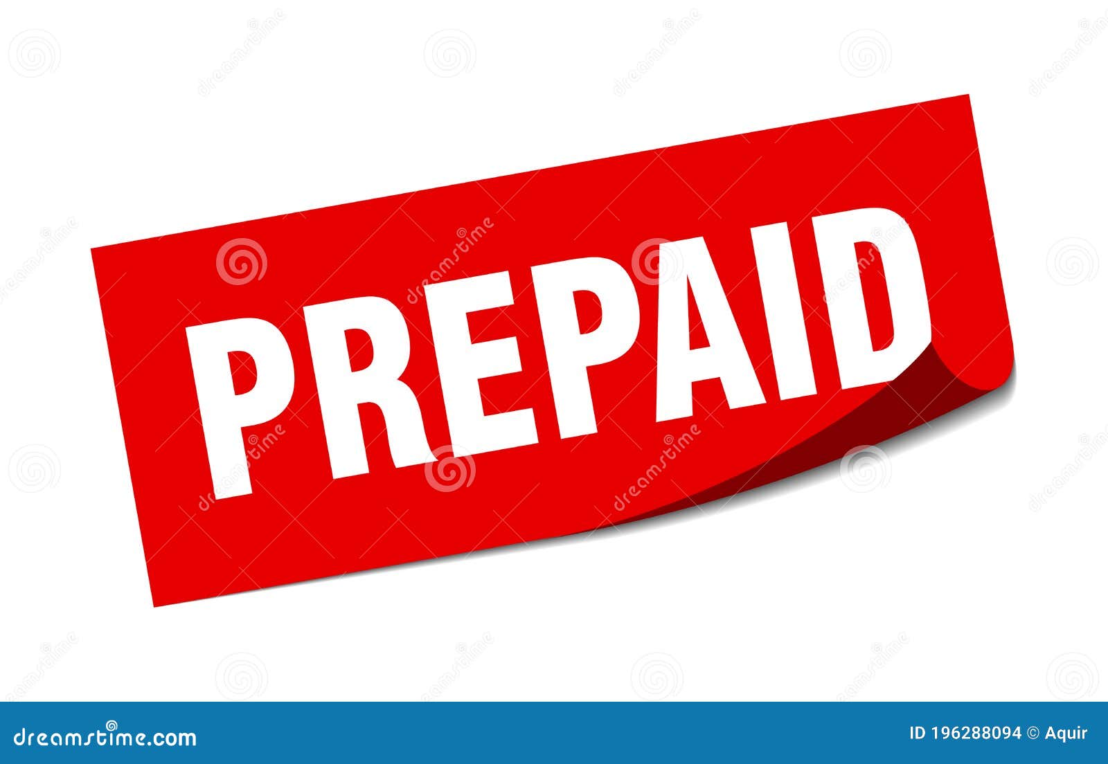 Prepaid Sticker. Square Isolated Label Sign. Peeler Stock Vector ...