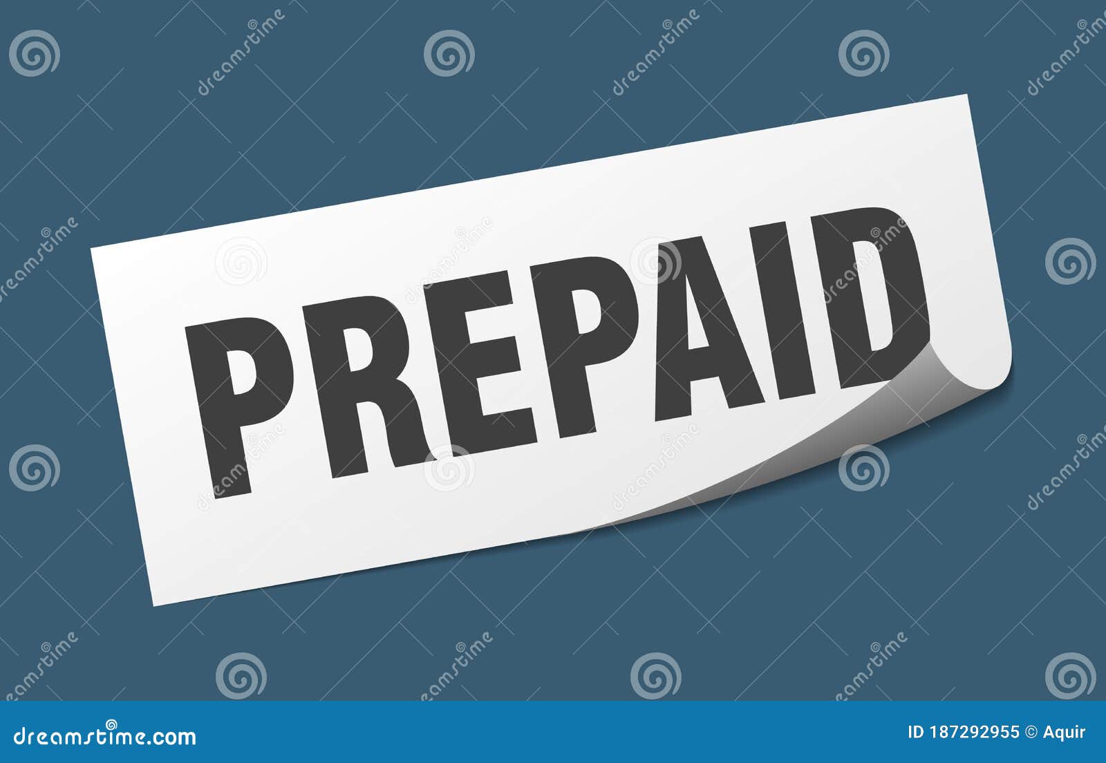 Prepaid Sticker. Prepaid Sign Isolated On Gray Background Cartoon ...