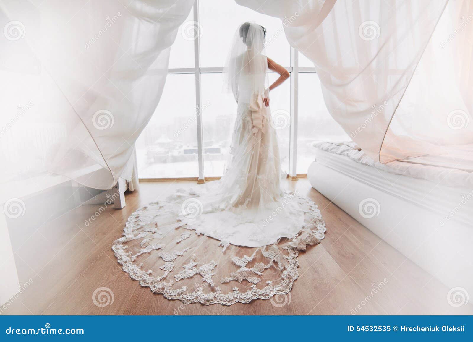Preparation of Adorable Bride. Stock Image - Image of cheerful ...