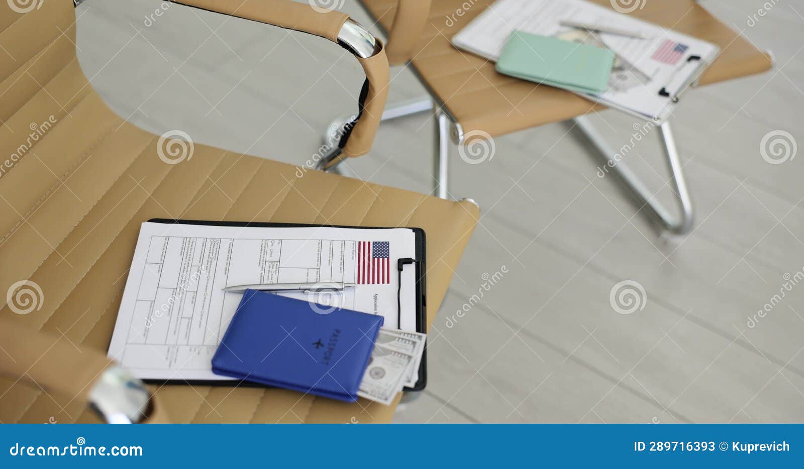 Preparation of All Documents for Obtaining a US Visa on Chair at ...