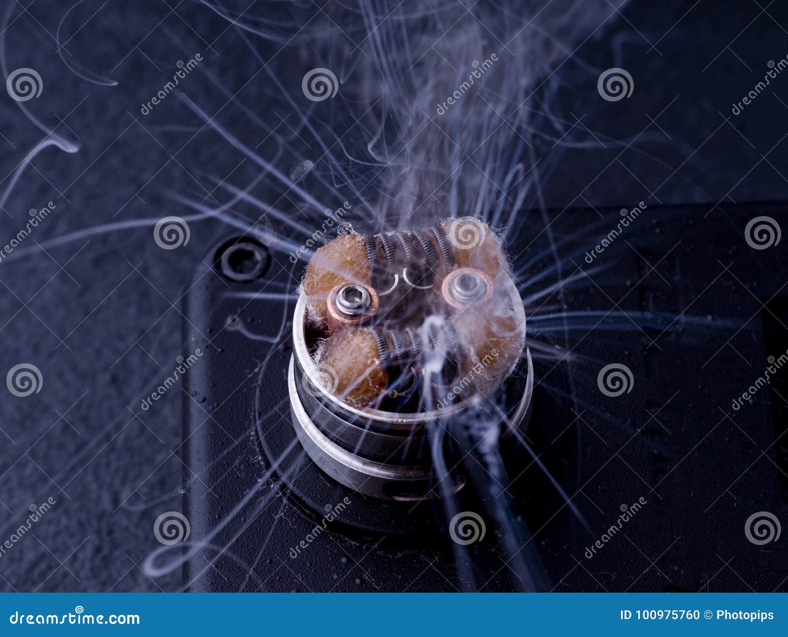 Vape, e cigarette atomizer stock photo. Image of nicotine - 100975760