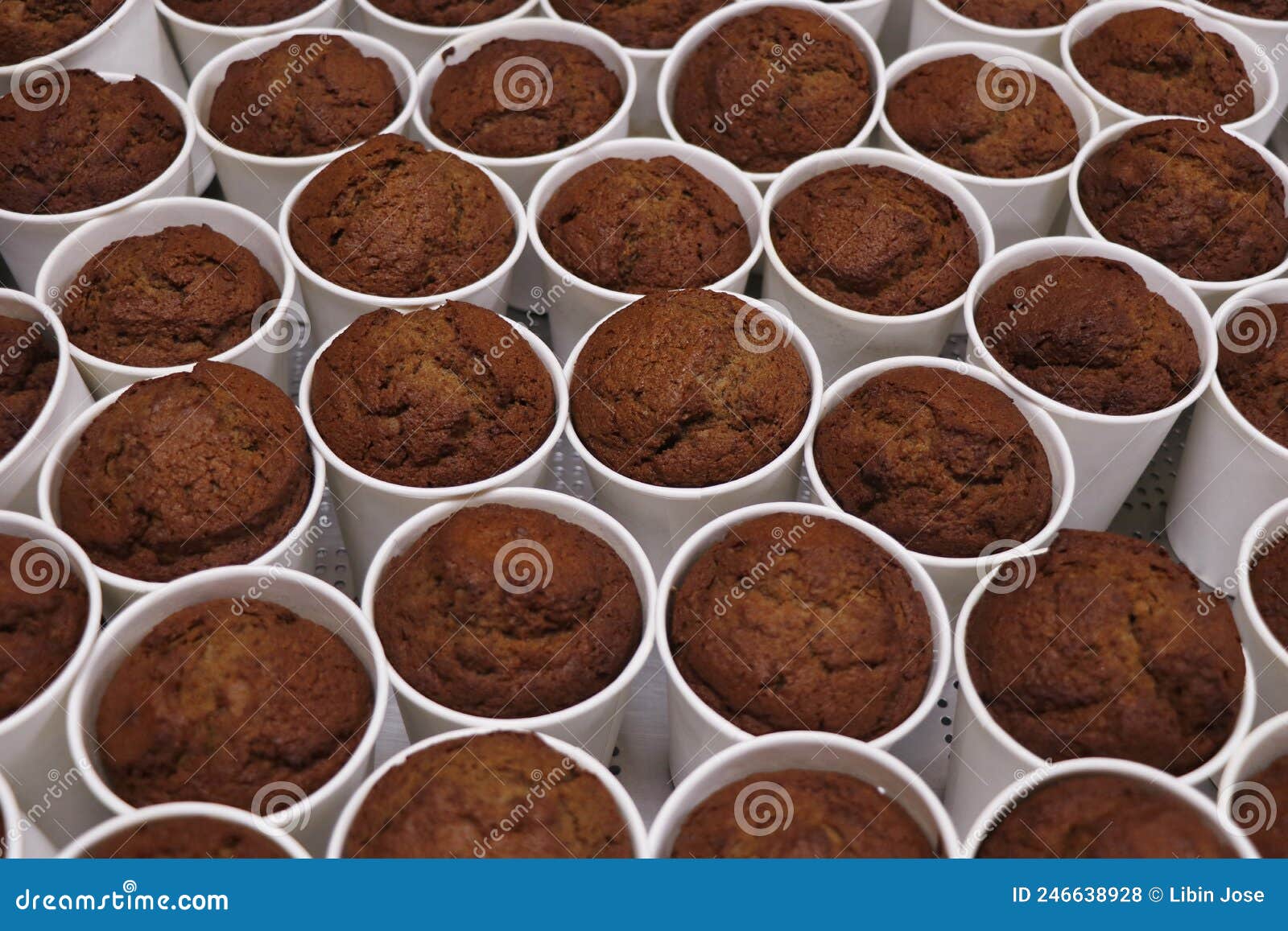 Preparation of Baked Date Pudding in White Cups Stock Photo - Image of ...