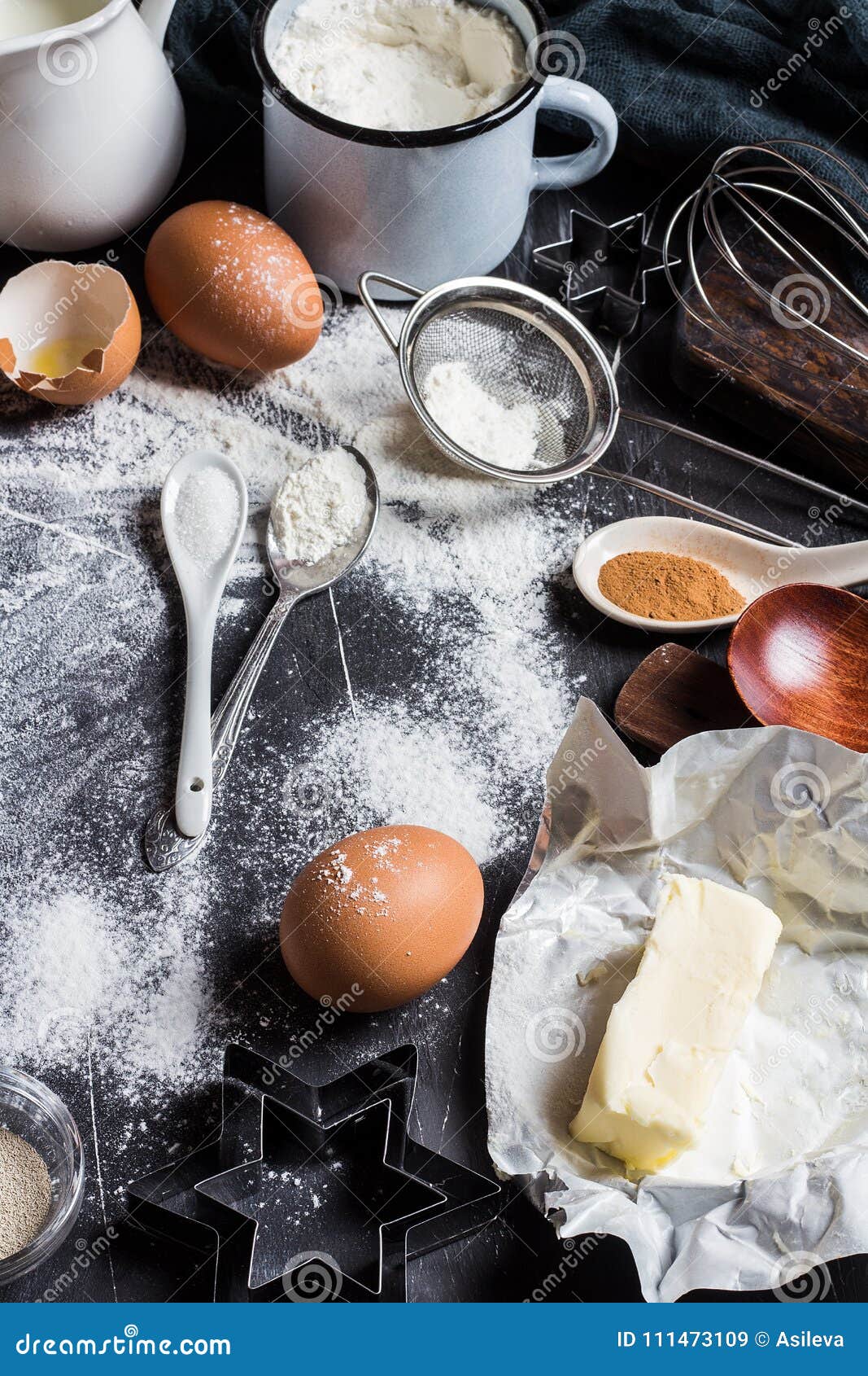 Preparation Baking Kitchen Ingredients for Cooking Stock Image - Image ...