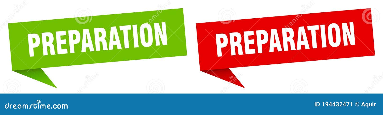 Preparation Banner. Preparation Speech Bubble Label Set Stock Vector ...