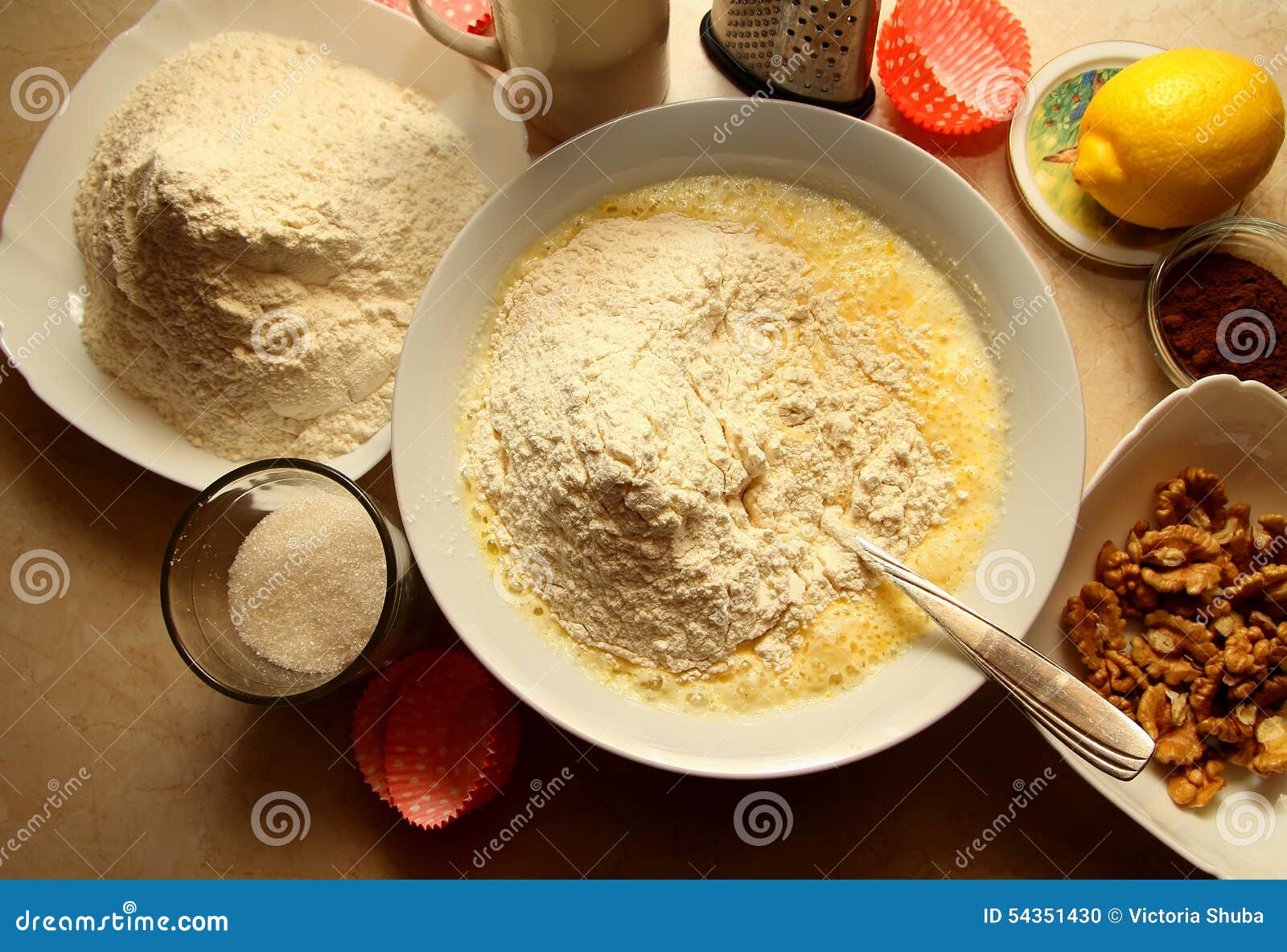 Preparation of batter stock photo. Image of cooking, sugar - 54351430