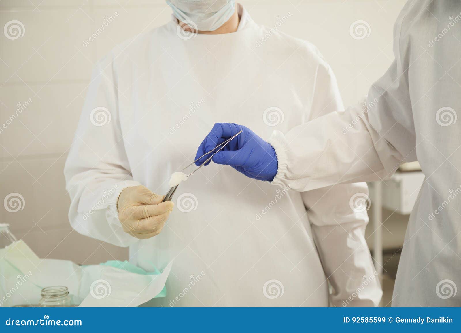 Preparation for the Beginning of Surgical Operation with a Cut Stock ...