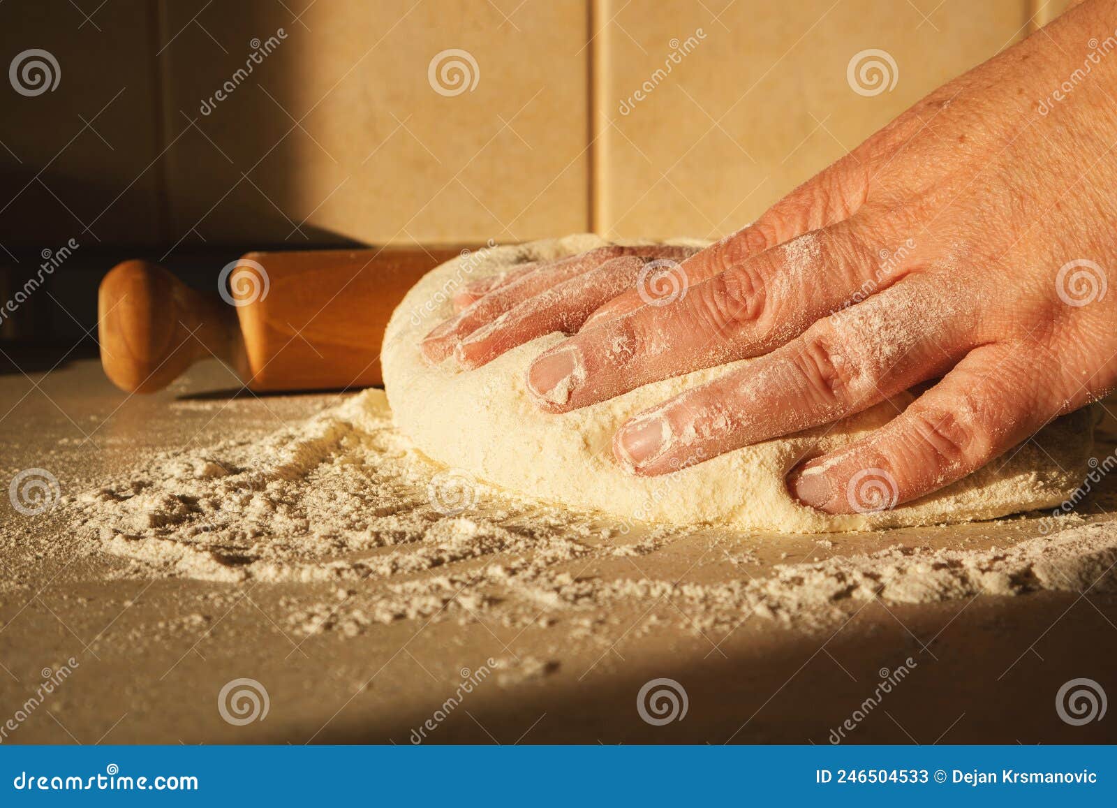 Preparation of Bread Dough stock image. Image of cuisine - 246504533