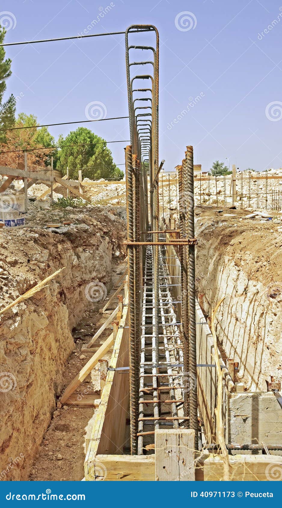 Preparation for Building Foundation Stock Image - Image of construction ...
