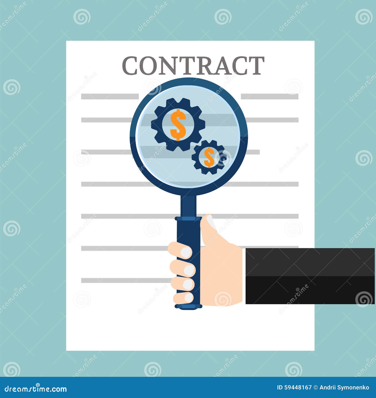 Preparation Business Contract. Vector Illustration Stock Vector ...