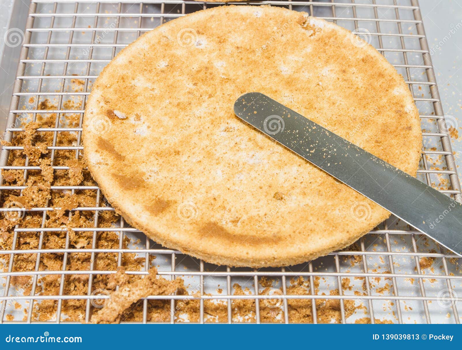 Preparation Cake Surface by Spatula Stock Image - Image of pound, plain ...