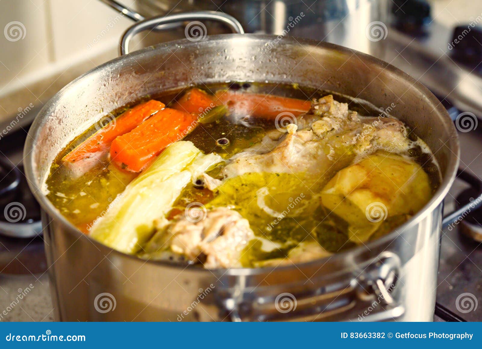 Preparation of Chicken Broth, Soup Stock Photo - Image of cuisine ...