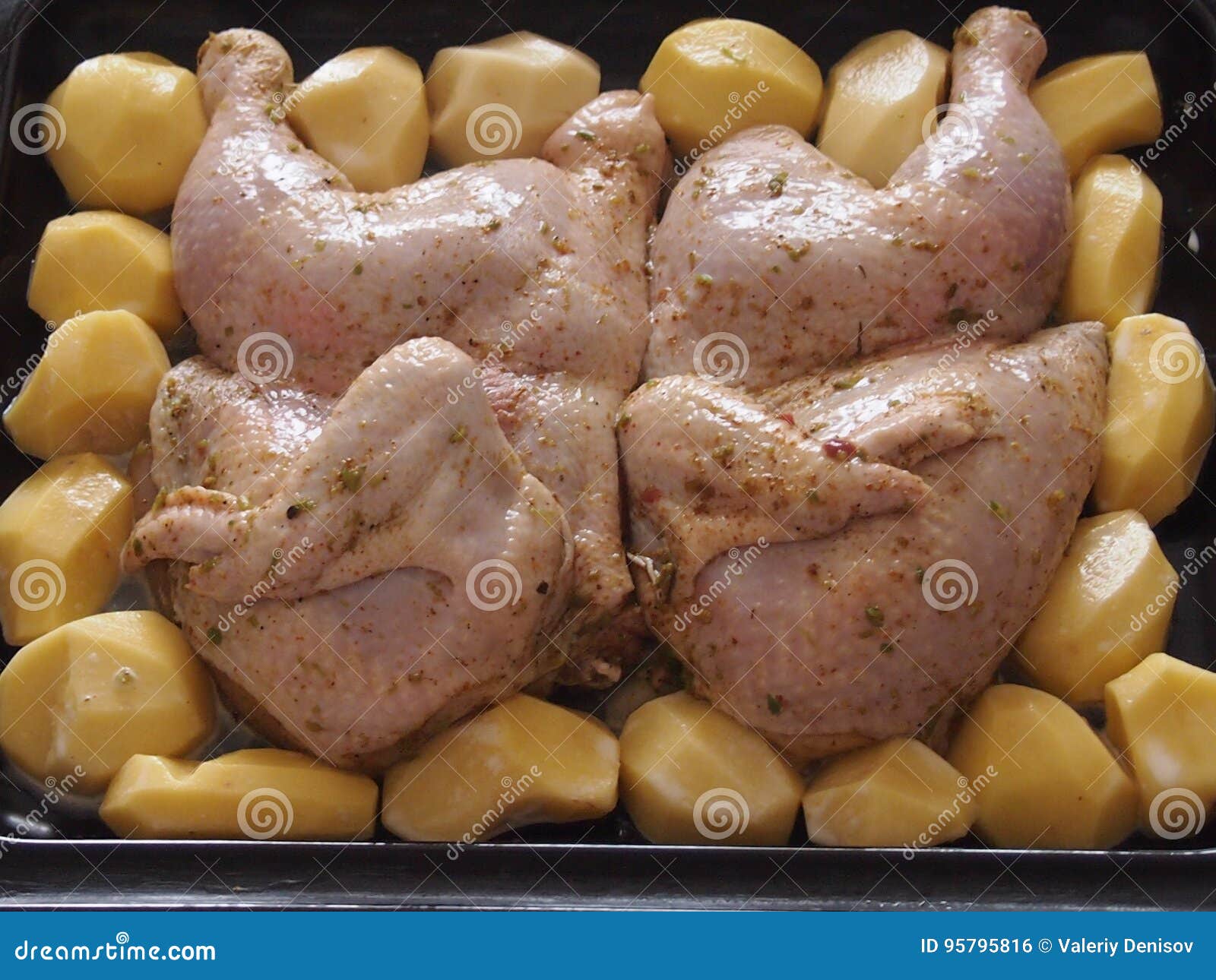 Preparation of chicken stock photo. Image of oven, chicken - 95795816