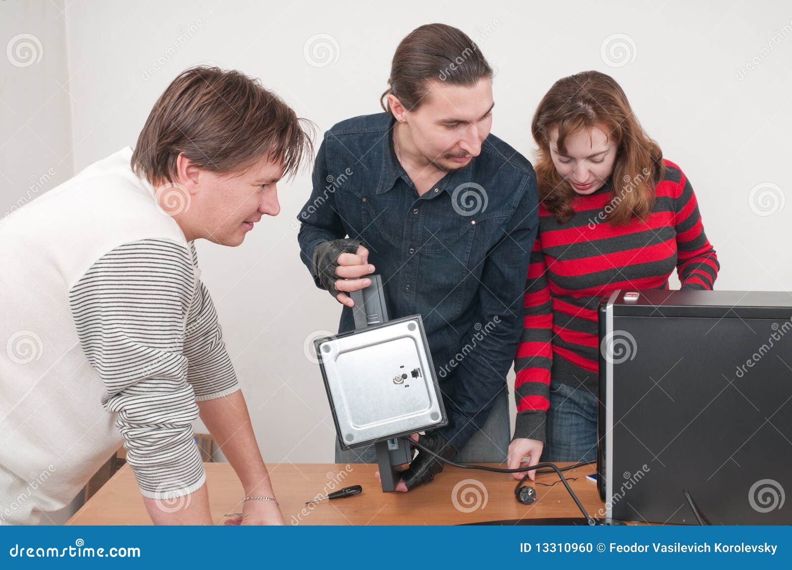 Preparation of the Computer for Operation. Stock Photo - Image of ...