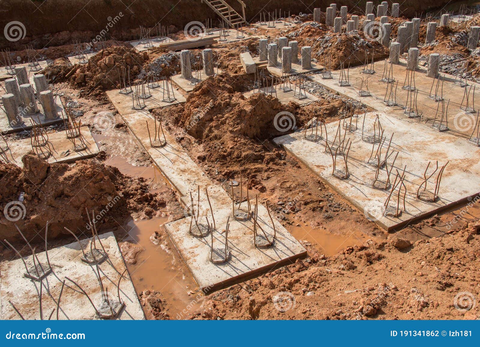 Preparation of the Concrete Base for the Construction of a New Building ...