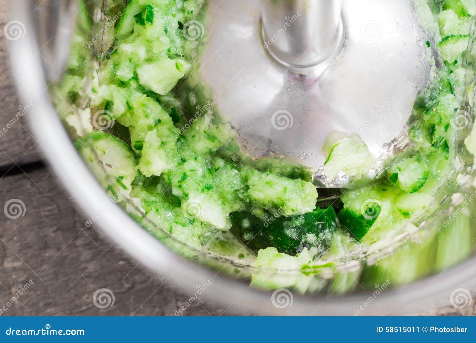 Preparation of Cucumber Puree Hand Blender Stock Image - Image of ...