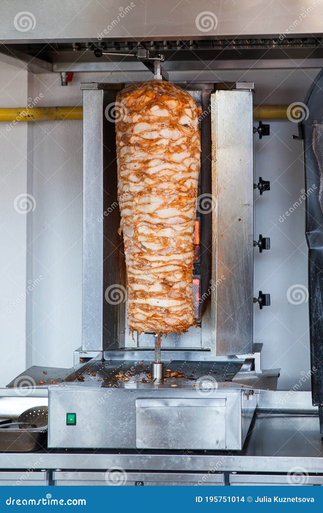 Preparation of doner kebab stock photo. Image of technology - 195751014