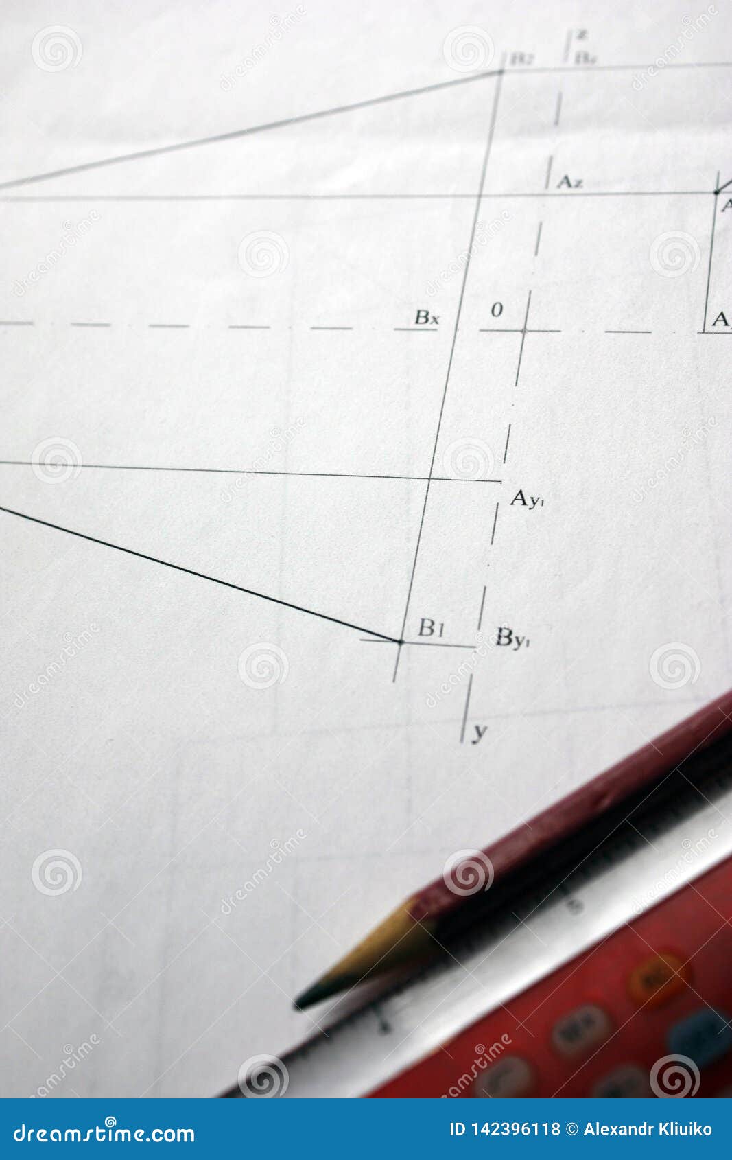 Preparation For Drafting Documents, Drawings, Tools And Diagrams On The ...
