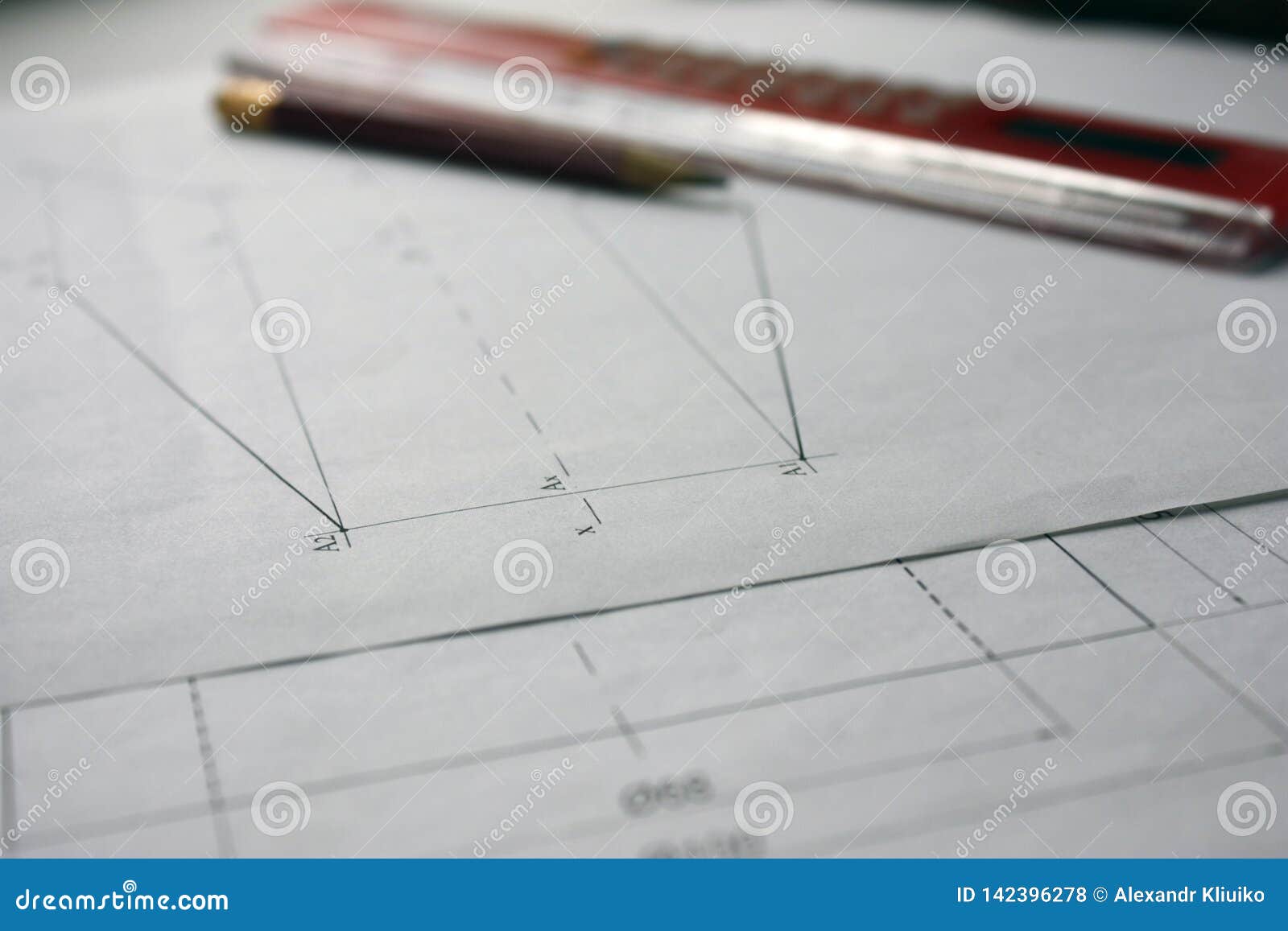 Preparation For Drafting Documents, Drawings, Tools And Diagrams On The ...