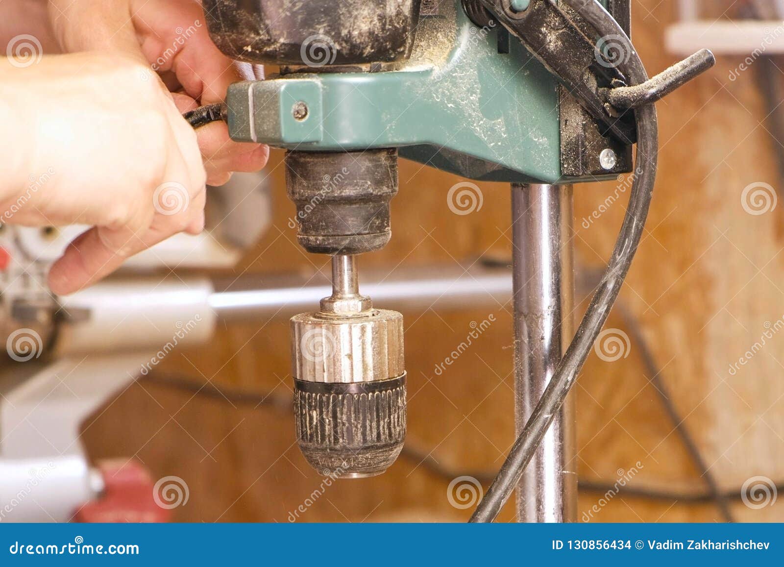Preparation of Drilling Equipment for Work at Home. Stock Photo - Image ...