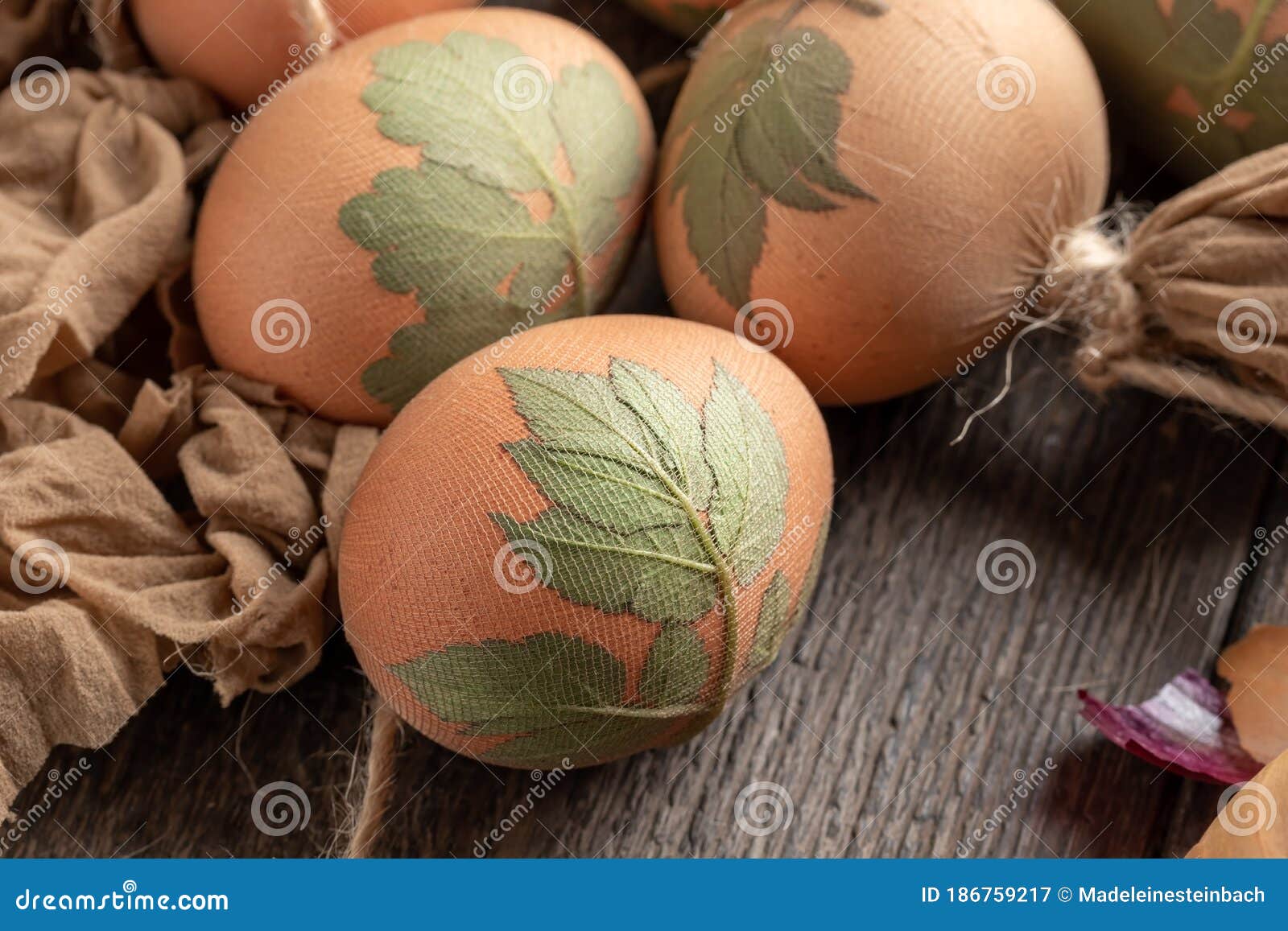 Preparation of Easter Eggs for Dying with Onion Peels Stock Image ...