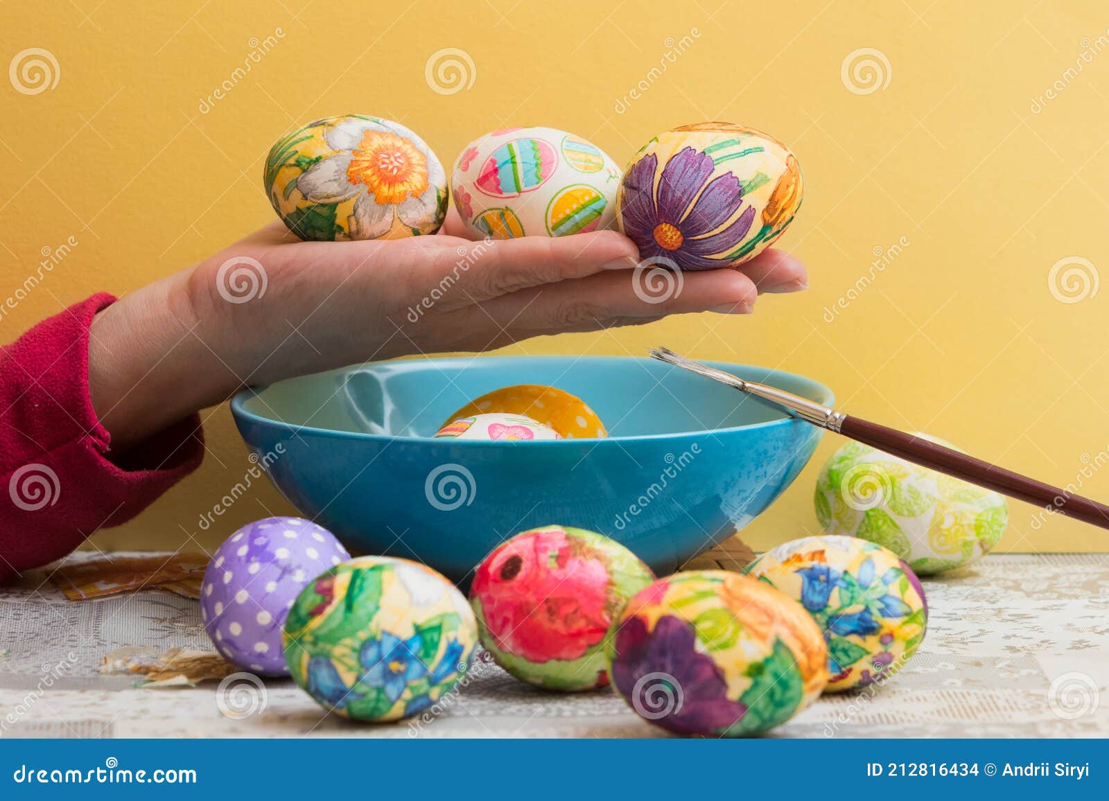 Preparation of Easter Eggs for the Holiday. Stock Photo - Image of ...