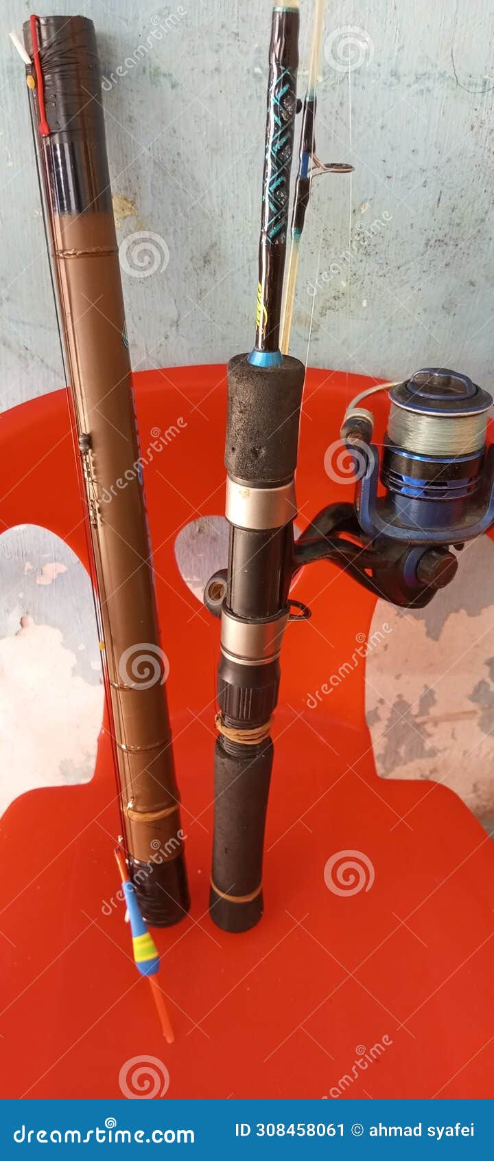 Preparation for Fishing Using a Reel and Rig Stock Image - Image of ...