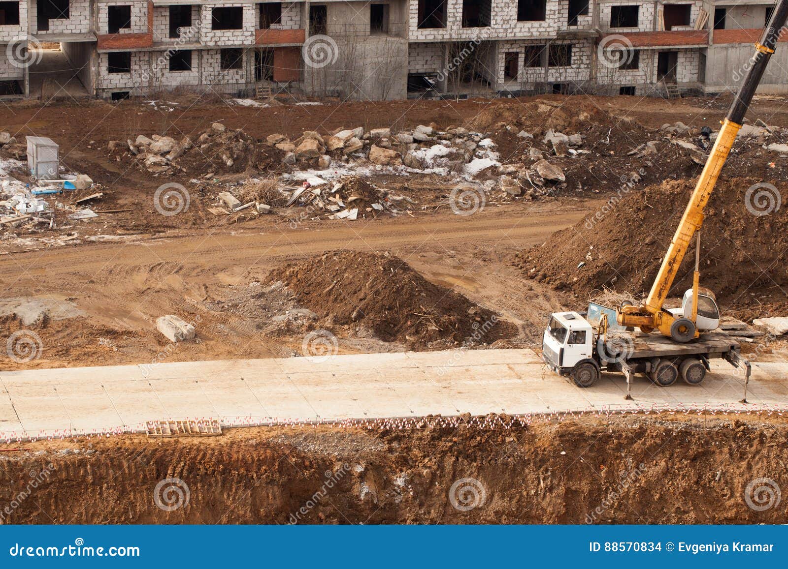 Preparation of the Foundation of the House Building Process Stock Photo ...