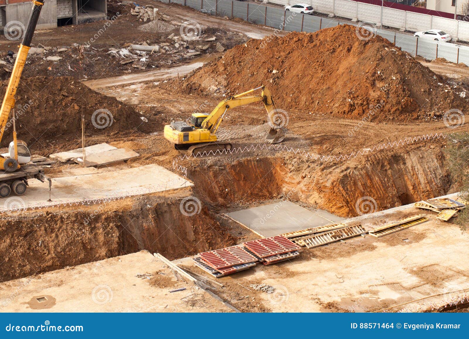 Preparation of the Foundation of the House Building Process Stock Photo ...