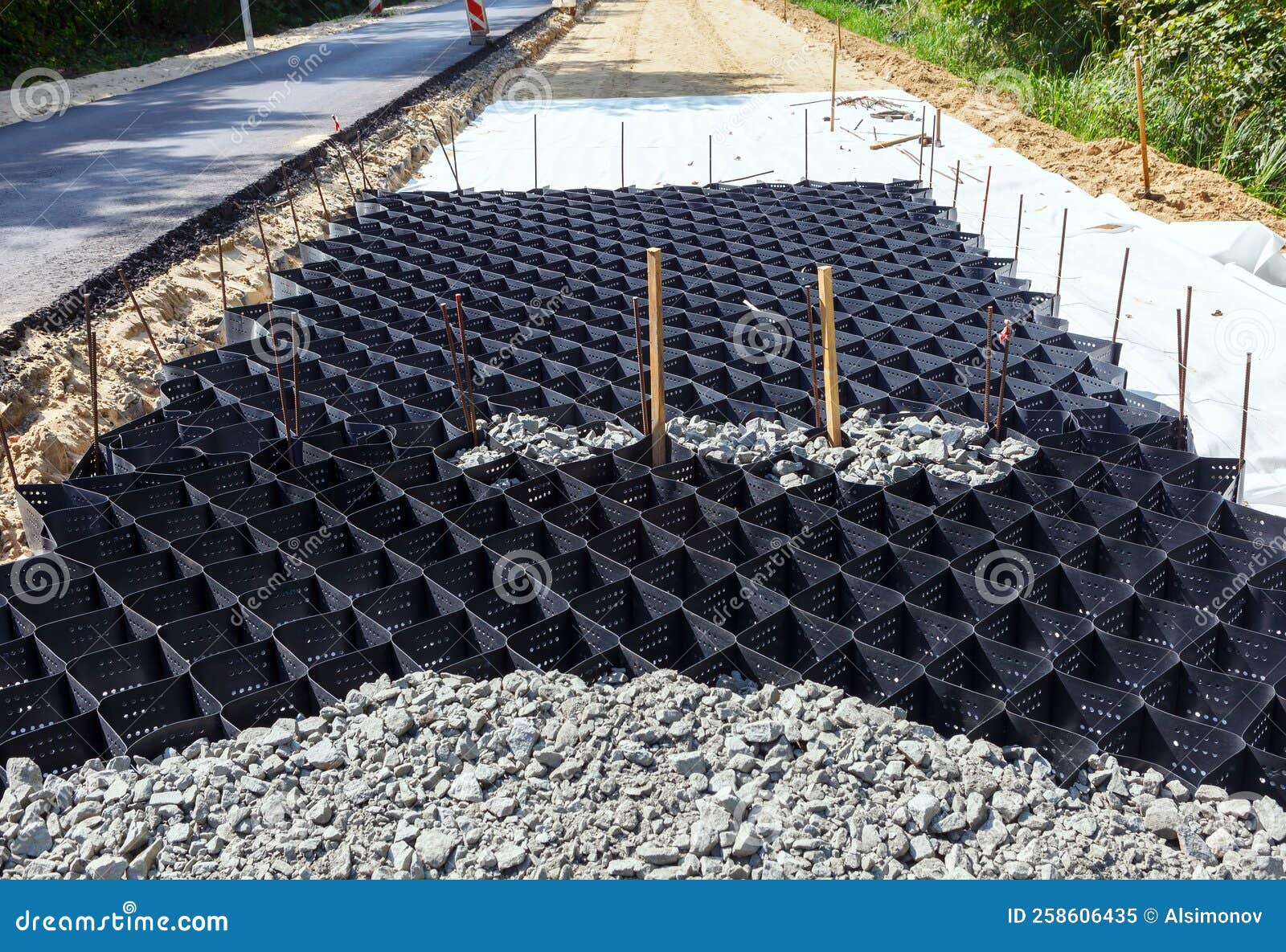 Preparation of the Foundation for the Road Using Geotextile and Geogrid ...