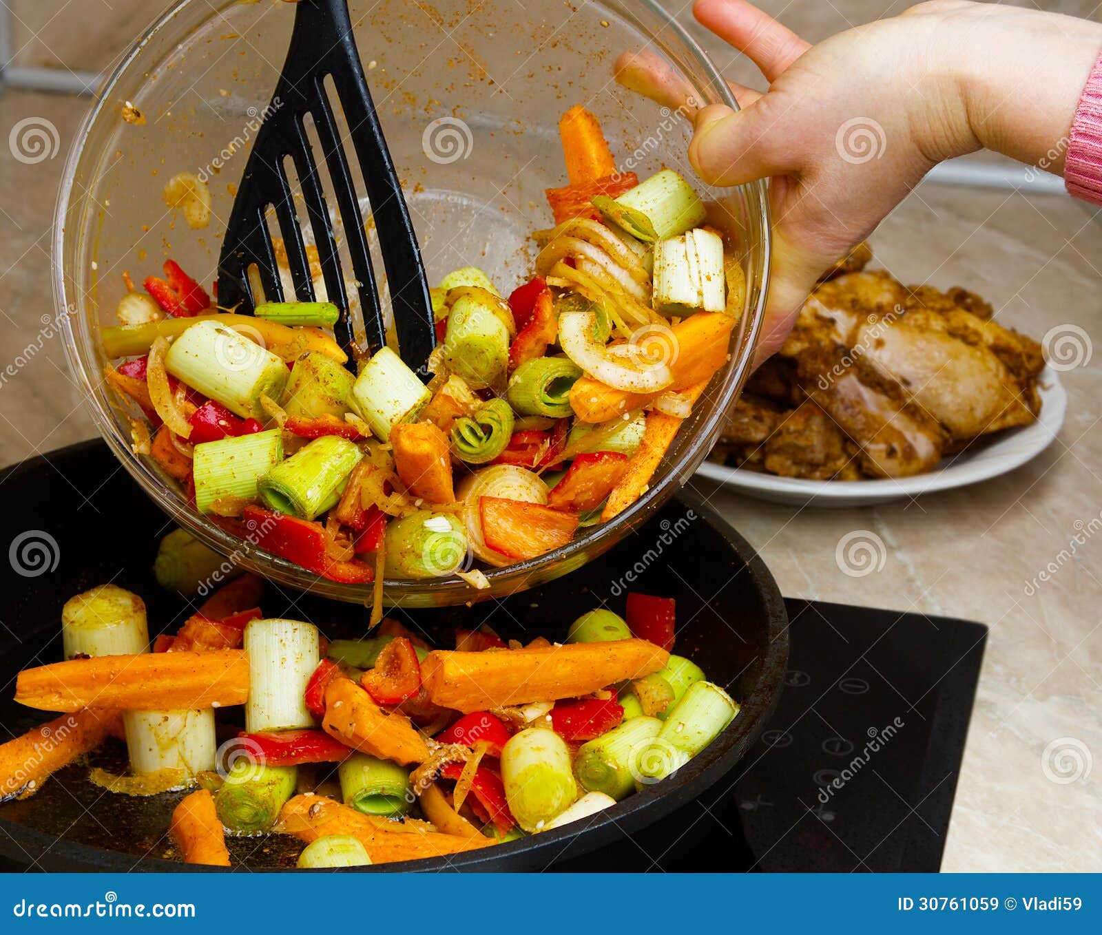 Preparation fried chicken stock image. Image of nobody - 30761059