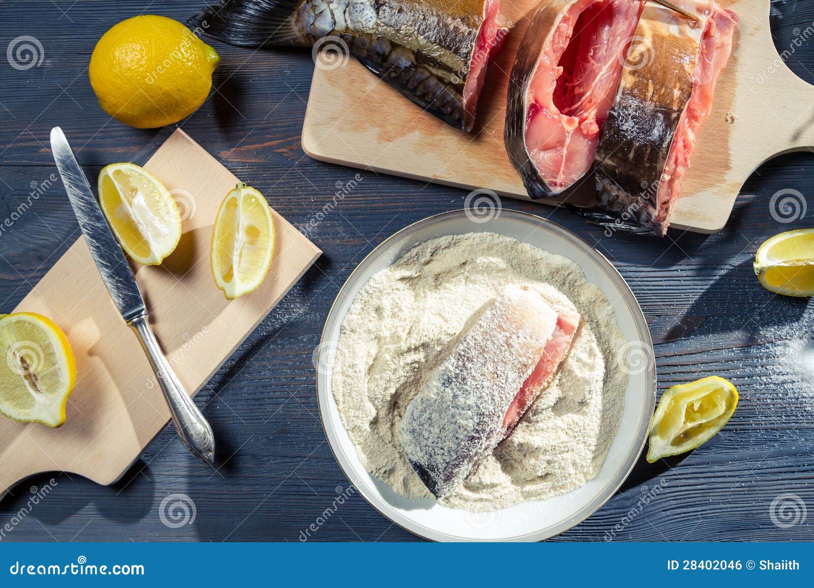 Preparation for Frying Fresh Fish Stock Photo - Image of fish, eating ...