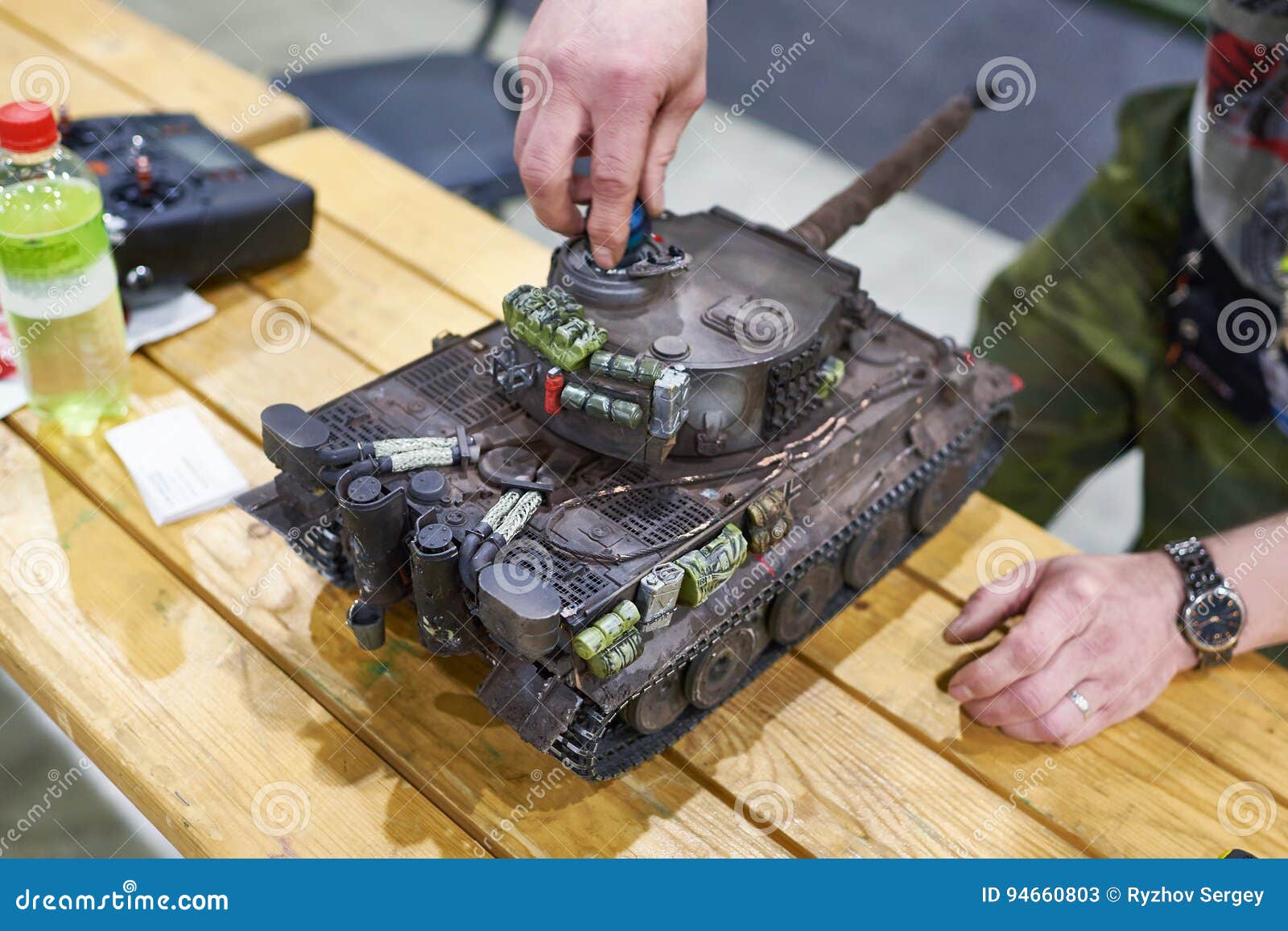 Preparation of German Tank Model Radio Control for Competitions Stock ...
