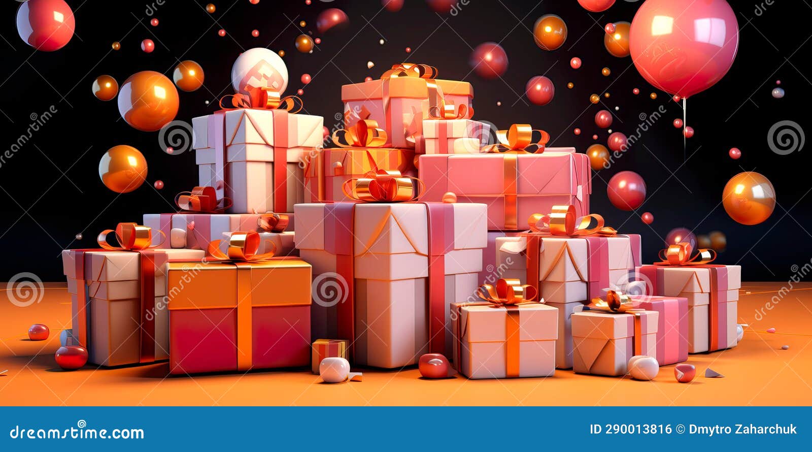 Preparation of Gifts and Gift Wrapping. Generative AI Stock Photo ...