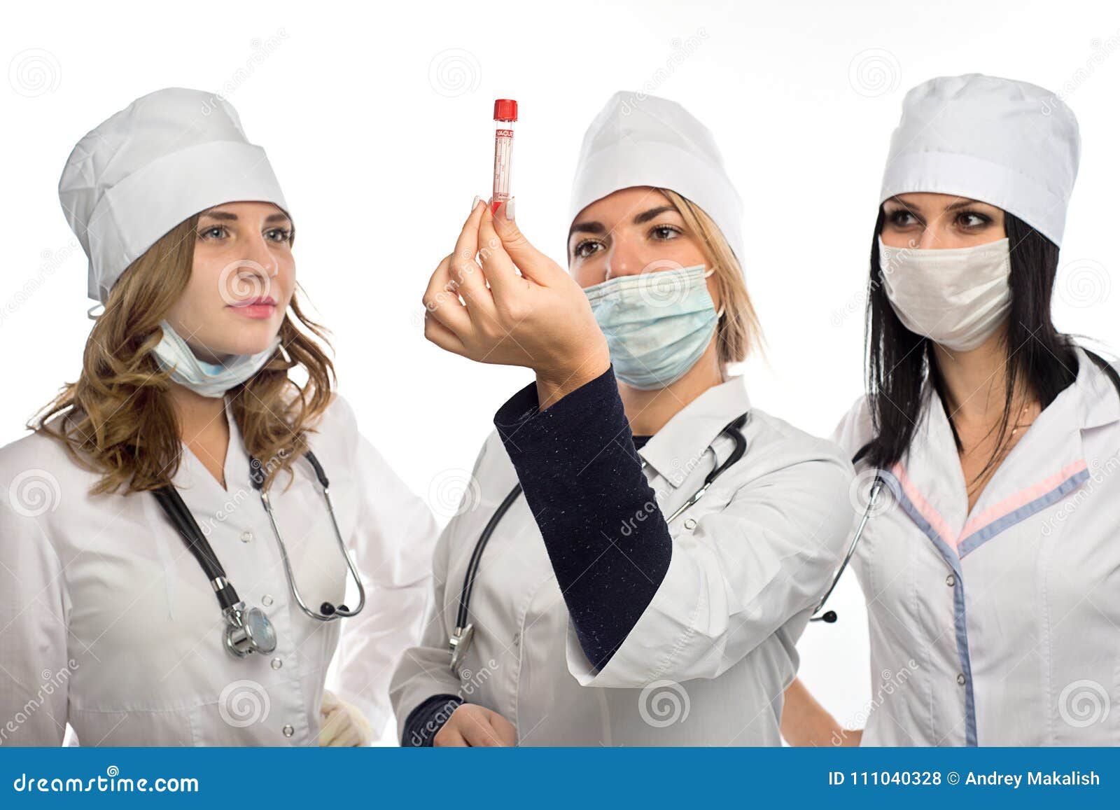 Preparation for Giving an Injection by the Young Health Workers Stock ...