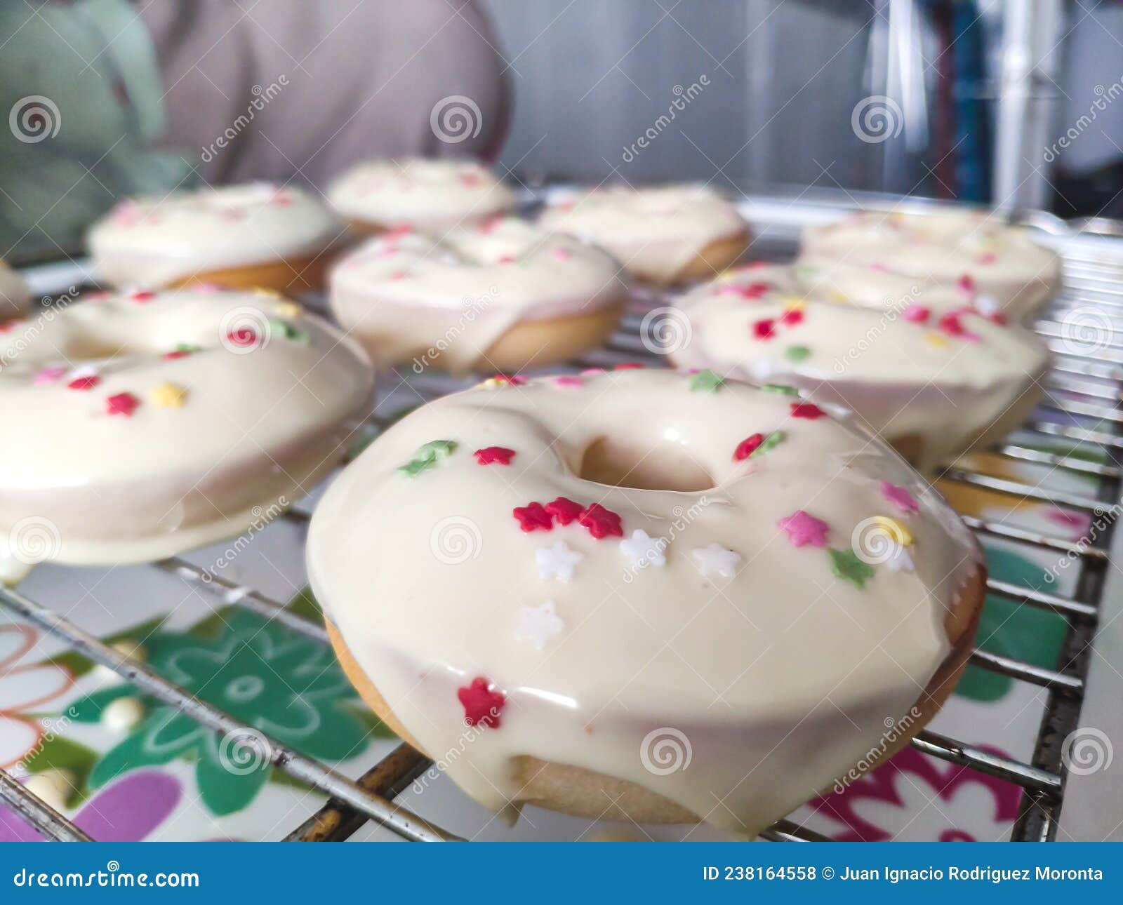 Preparation of Homemade Donuts with White Chocolate Stock Photo - Image ...