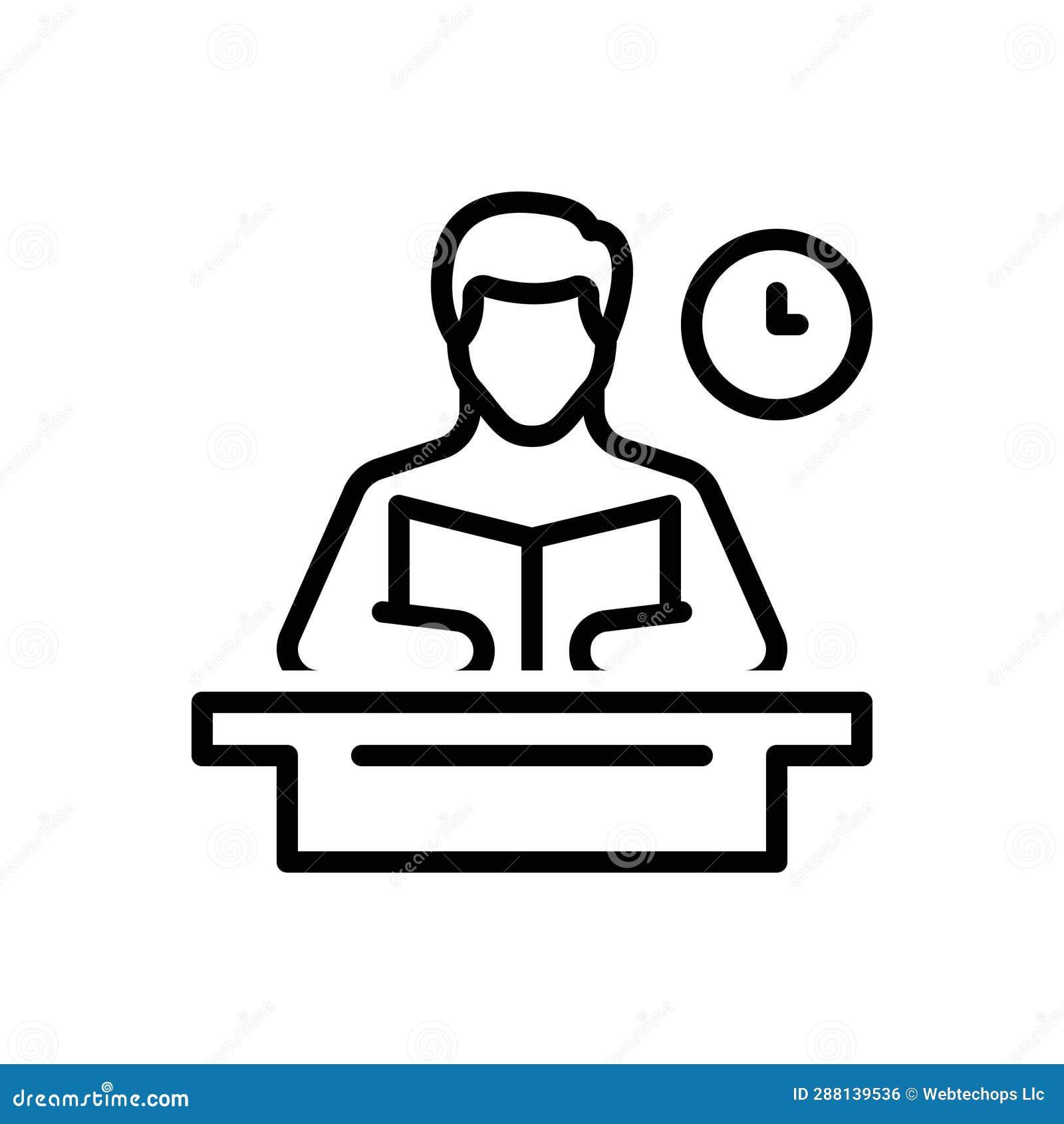 Black Line Icon for Preparation, Education and Study Stock Illustration ...