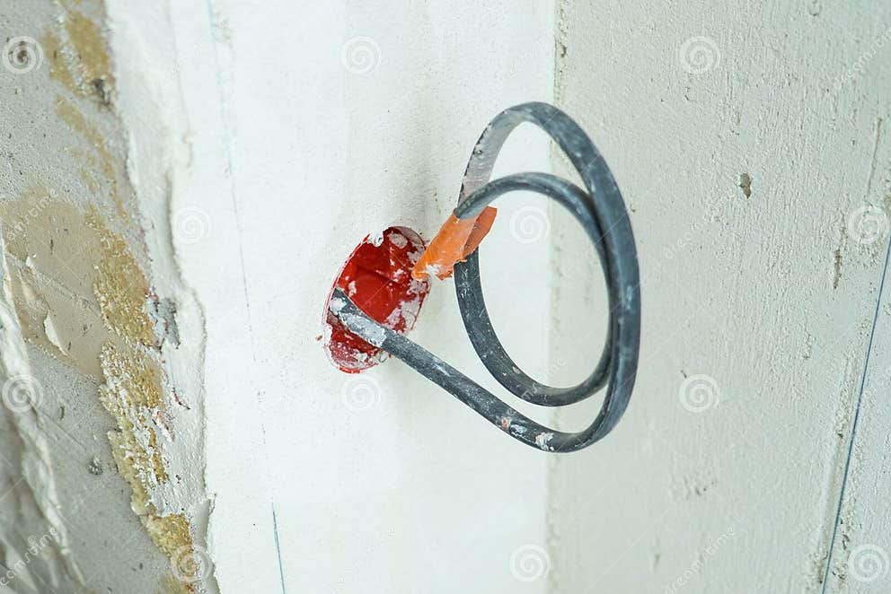 Preparation for Installation of Sockets and Switches Stock Photo ...