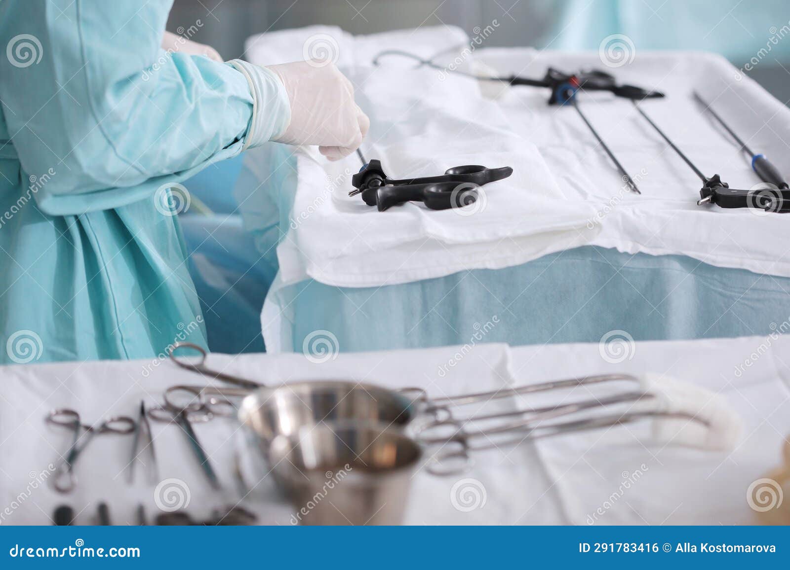 Preparation of Instruments for Laparoscopic Surgery. Modern Surgery.Out ...
