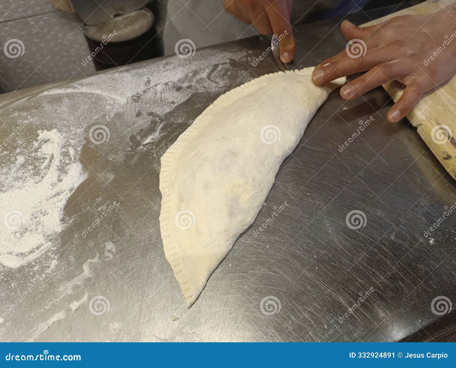 Preparation of Italian Calzone Stock Image - Image of dough, italy ...